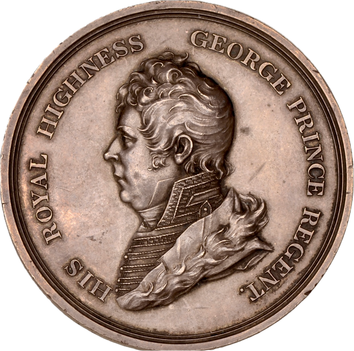1814 Celebrations for the signing of the Treaty of Paris 45mm white me ...