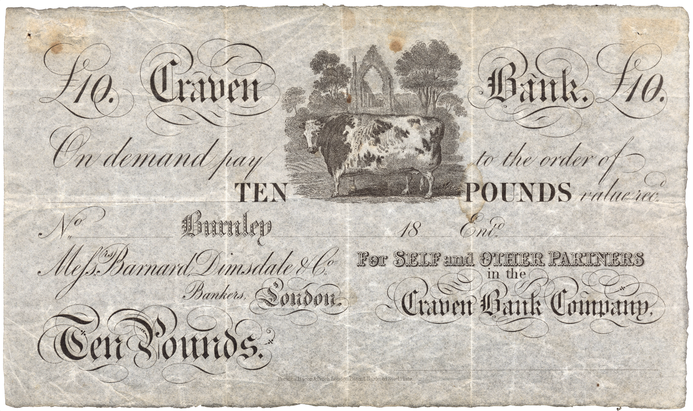 Craven Bank 18__ unissued £10 banknote UNC Outing 366a – Coins and ...
