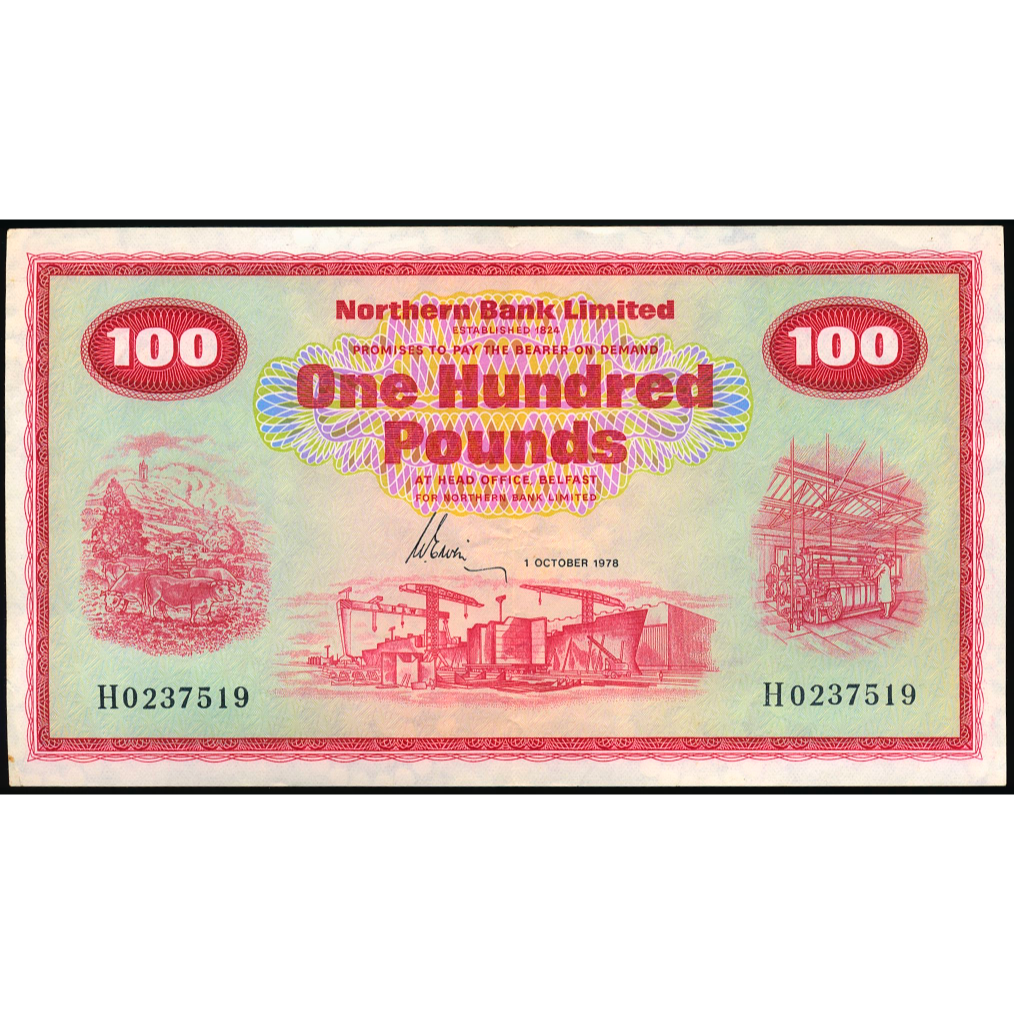 NORTHERN IRELAND P.192d NI653d 1978 Northern Bank £100 EF H – Coins and ...